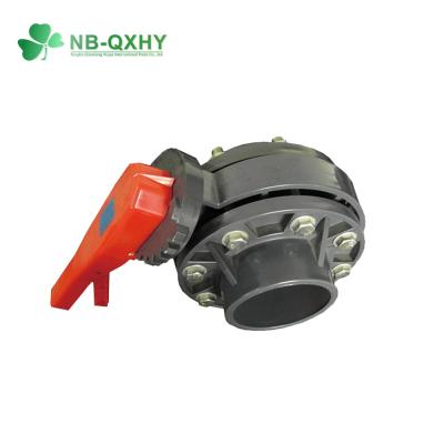 Cina Valvola a farfalla di rifornimento idrico di PVC con maniglia di materiale Wafer con connessione a flangia e SS316 in vendita