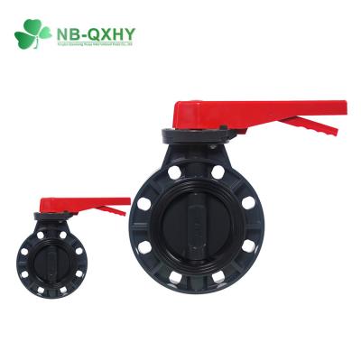 Cina Valvola a farfalla di rifornimento idrico di PVC con maniglia di materiale Wafer con connessione a flangia e SS316 in vendita