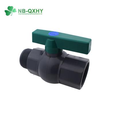 Cina Modalità di guida manuale Valvola a sfera ottagonale in PVC grigio con connessione a filo maschile femmina in vendita