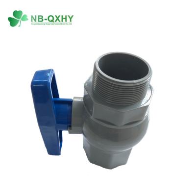 Cina Modalità di guida manuale Valvola a sfera ottagonale in PVC grigio con connessione a filo maschile femmina in vendita