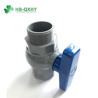 Cina Modalità di guida manuale Valvola a sfera ottagonale in PVC grigio con connessione a filo maschile femmina in vendita