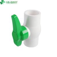 China Materials White PVC Ball Valves with Blow-Down Function and Colourful Handle for sale