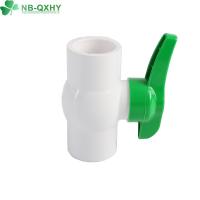 China Materials White PVC Ball Valves with Blow-Down Function and Colourful Handle for sale