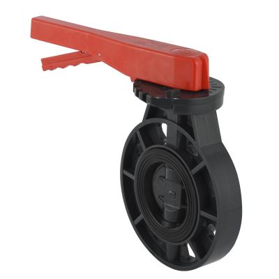China 2 polegadas a 8 polegadas ABS Manuseio PVC Butterfly Valve com Carbon Steel Stem e EPDM O-Ring à venda