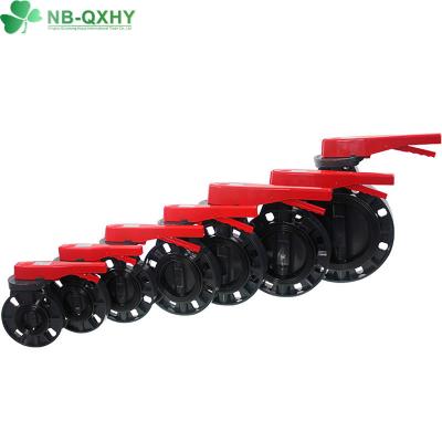 Cina DIN ANSI JIS Standard Wide PVC/ABS Handle CPVC/UPVC Butterfly Valve con NBR/EPDM O-Ring in vendita