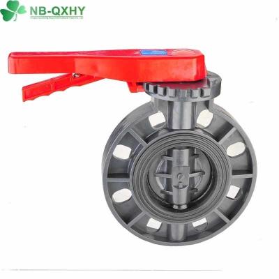 Cina DIN ANSI JIS Standard Wide PVC/ABS Handle CPVC/UPVC Butterfly Valve con NBR/EPDM O-Ring in vendita