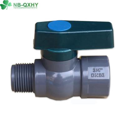 Cina JIS Standard Plastic Red Blue Green Handle PVC Valvola ad acqua a sfera a filo femminile e maschile in vendita