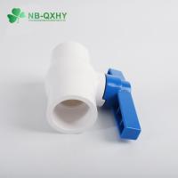 China ASTM Standard PVC Fixed Ball Valve with Blue Long Handle Structure and Samples for sale