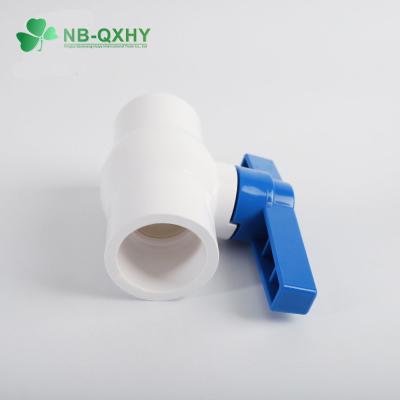 Cina Valvola a sfera fissa in PVC standard ASTM con struttura e campioni di maniglia lunga blu in vendita