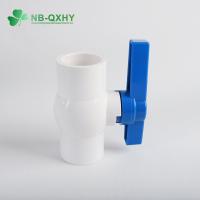 China ASTM Standard PVC Fixed Ball Valve with Blue Long Handle Structure and Samples for sale