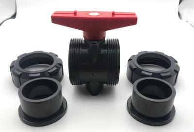 中国 産業Pn16 PVCグレー・トゥルー・ユニオン・ボール・バルブ 販売のため