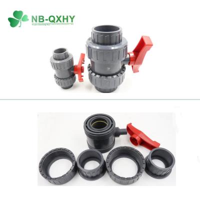 Cina 2 pollici 4 pollici 6 pollici PVC Valvola a sfera Unione vera doppia per la funzione di chiusura QX Standard in vendita