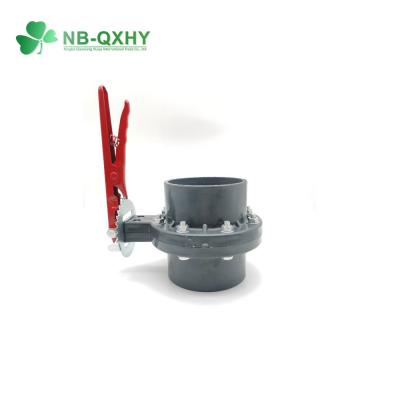 China Válvula de borboleta de flange de PVC com alça ABS e ligação da extremidade da bolacha DN50-DN500 à venda