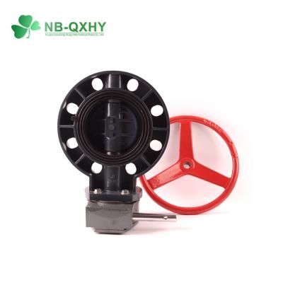 China Válvula de borboleta de flange de PVC com alça ABS e ligação da extremidade da bolacha DN50-DN500 à venda