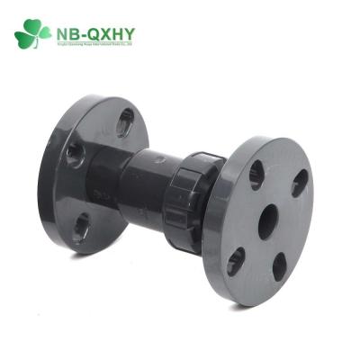China Conexão de fios Válvula de verificação de balanço de cor cinza PVC de dupla flange Válvula de verificação de união para indústria à venda