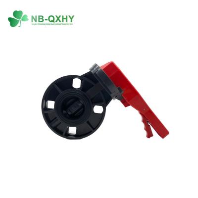 中国 NB-QXHY UPVCバタフライバル 4インチ カスタマイズされた赤いハンドル EPDM Oリング マニュアル制御 販売のため