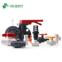 China Straight Through Type Customized UPVC/PVC Compact Socket Ball Valve with Red Orange Handle for sale