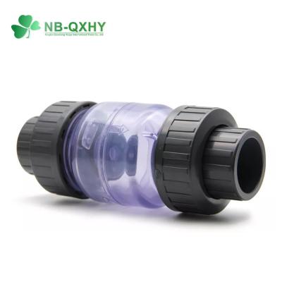 中国 DIN 標準 PVC/UPVC 透明ユニオン 自動回転式スイングチェックバルブ 販売のため