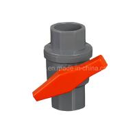 China Straight Through Type Channel Industrial Usage ABS Handle PVC Plastic 2PCS Ball Valve for sale