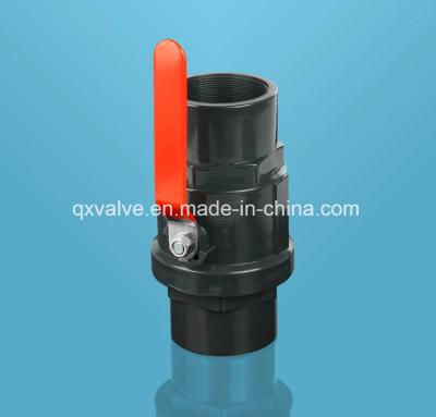 Cina Valvola a sfera in PVC con canale di tipo rettilineo e maniglia in acciaio in vendita