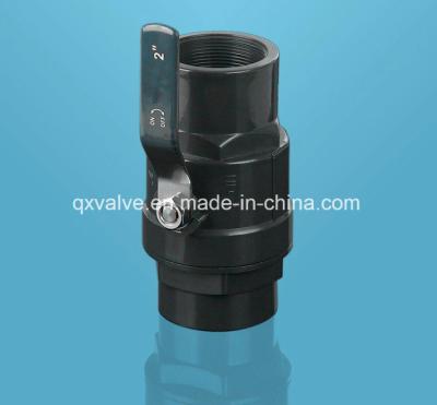 Cina Valvola a sfera in PVC con canale di tipo rettilineo e maniglia in acciaio in vendita