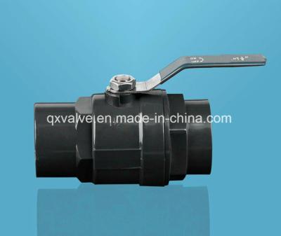 Cina Valvola a sfera in PVC con canale di tipo rettilineo e maniglia in acciaio in vendita