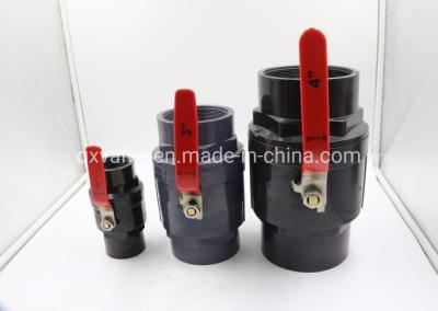 Cina Valvola a sfera in PVC di plastica per acqua 2PCS Nera con maniglia Ss Valvola a gonfiore 1/2