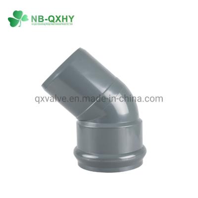 Cina QX DIN Standard Pn10 UPVC gomito 45ddeg Dimensione 200mm-315mm per esigenze personalizzate in vendita