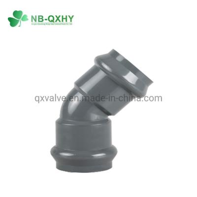 Cina UPVC gomma di 45 gradi con spessore della parete di gomma Pn10 DIN Dimensioni standard da 63 mm a 355 mm in vendita