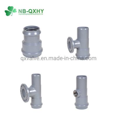 Cina Radiazione UV UPVC/PVC Pipe Fitting Joint Tre rubinetto uguale Tee DIN con anello di gomma in vendita