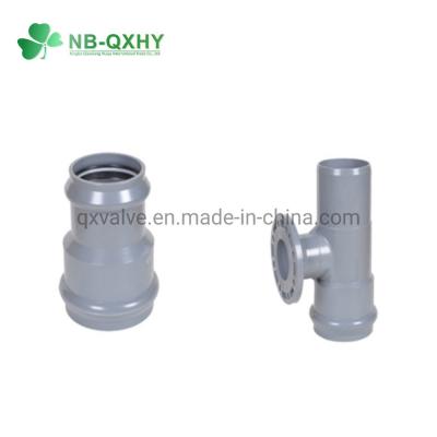 Cina PVC un rubinetto una flangia uno inserire regolare Tees DIN con anello di gomma scarico acqua QX in vendita