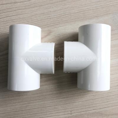 Cina Campioni US 3/Piece PVC Pipe Fitting Bianco UPVC Equal Tee 3 Way Connector Pn16 in vendita