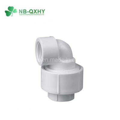 Cina BS Standard PVC Pipe Fitting UPVC Female Thread Elbow con Plate Liquid Medium Approvato in vendita