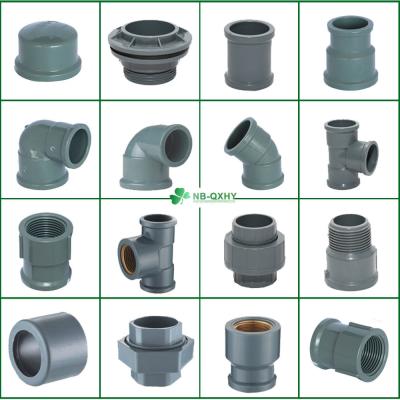 Cina Codice testa rotonda DIN Standard NBR5648 Fitting di tubi in PVC per approvvigionamento idrico ad angolo di 90 gradi in vendita