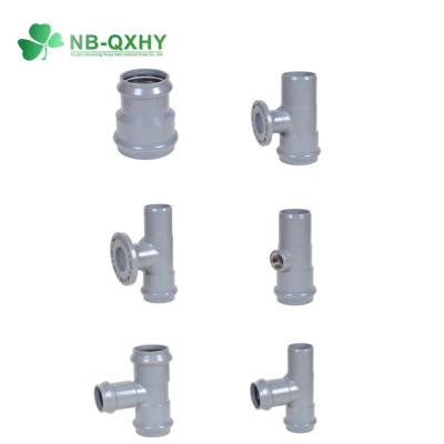 Cina Fornitura d'acqua Pvc Fitting Rubber Ring Joint Equal Tee Reducing Tee con disegno laterale in vendita