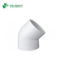 China Round Head Code 45 Degree Socket Elbow for Water Supply Sch40 Plastic PVC Pipe Fitting for sale