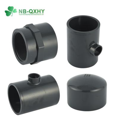 Cina 20 mm a 400 mm tubi in PVC grigio profondo UPVC con adattatore cappuccio finale Tee coppia gomito in vendita