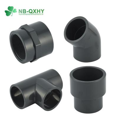 Cina 20 mm a 400 mm tubi in PVC grigio profondo UPVC con adattatore cappuccio finale Tee coppia gomito in vendita