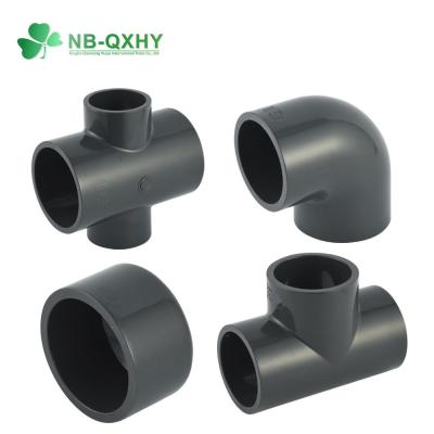 Cina 20 mm a 400 mm tubi in PVC grigio profondo UPVC con adattatore cappuccio finale Tee coppia gomito in vendita