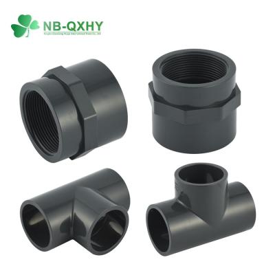 Cina Fitture per tubi in PVC Pn16 uguali alla norma DIN per alte pressioni in grigio profondo in vendita