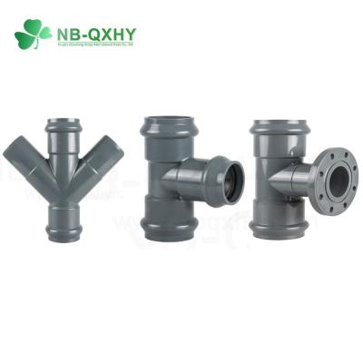 中国 DIN 標準 UPVC パイプフィッティング Pn10 4 方向コネクタのための横交 販売のため