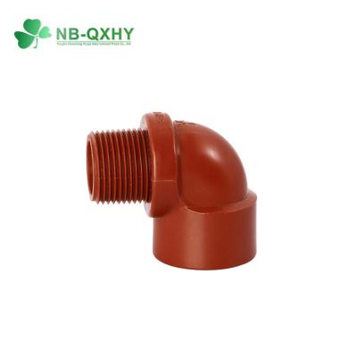 中国 BSPT標準と熱茶色プラスチックPph/PP肘管フィッティング溶接接続 販売のため