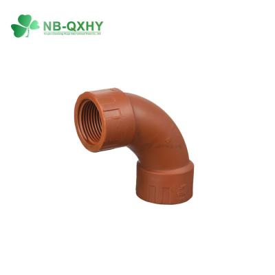 中国 BSPT標準と熱茶色プラスチックPph/PP肘管フィッティング溶接接続 販売のため