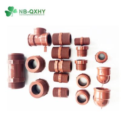 中国 BSPT標準と熱茶色プラスチックPph/PP肘管フィッティング溶接接続 販売のため