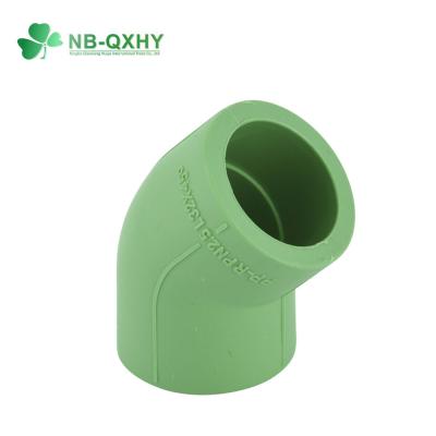 China Personalização de tubos de PPR de 45 graus, cotovelo para água quente de 20 mm a 160 mm Personalização à venda