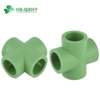 China PN20 Wall Thickness Equal Tee PPR Pipe Fitting Cross Tee for Hot Water for sale