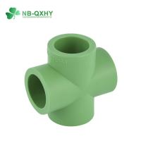 China PN20 Wall Thickness Equal Tee PPR Pipe Fitting Cross Tee for Hot Water for sale