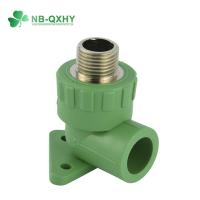 China PPR Pipe Fitting Male Thread Elbow Wall Plate and Durable for Hot Water Round Head Code for sale