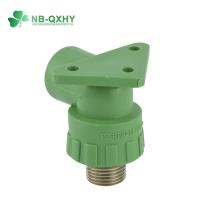 China PPR Pipe Fitting Male Thread Elbow Wall Plate and Durable for Hot Water Round Head Code for sale