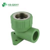 China Round Head Code PPR Pipe Fitting Female Thread Elbow with Wall Plate Welding Connection for sale